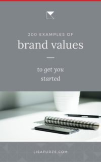 List of 200 examples of brand values to get you started - Lisa Furze